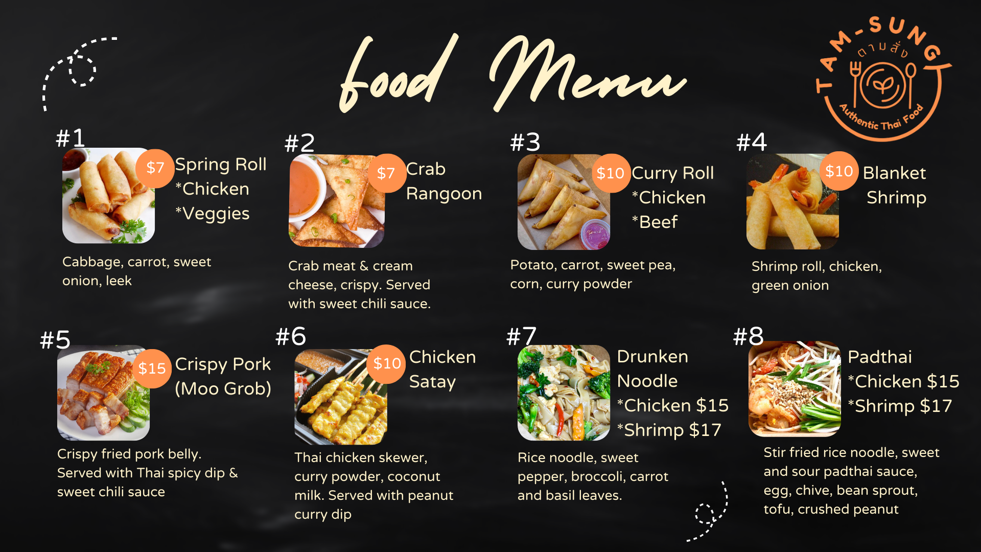 Tam Sung Menu | Drafting Table Brewing Company