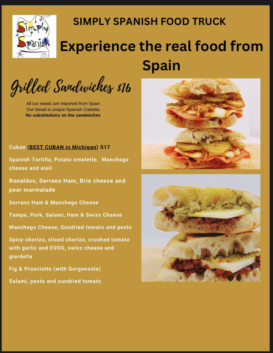 Simple Spanish Menu