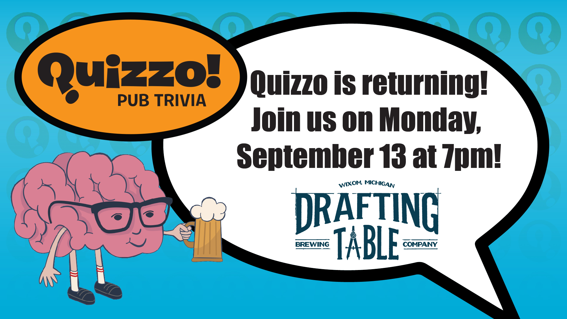 Quizzo Trivia- Every Monday at 7pm | Drafting Table Brewing Company